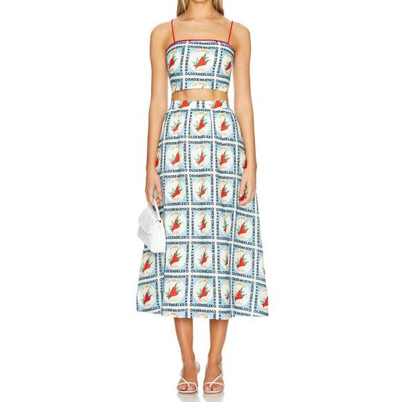 RHODE | Skirts | New Rhode Aaron Midi Skirt In Lal Mirchi | Poshmark